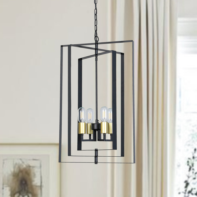 Corrigan Studio® Atavion 4-Light Lantern Square / Rectangle Chandelier ...