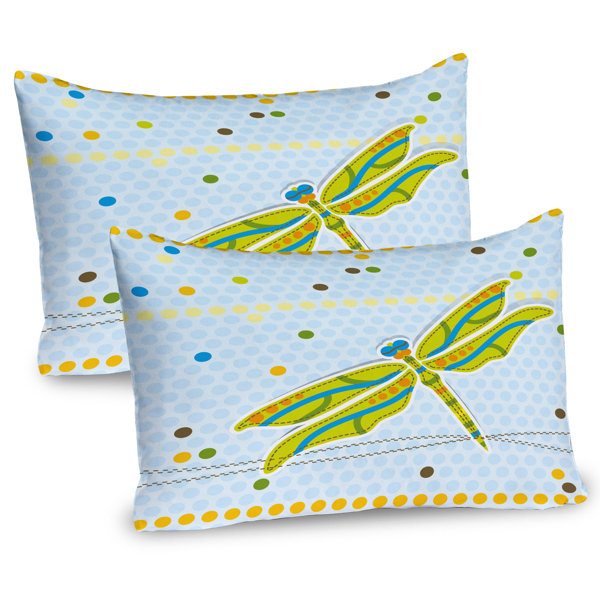 Ambesonne Dragonfly Pillow Sham 2 Pack Cartoon Theme Lime Green Pale ...