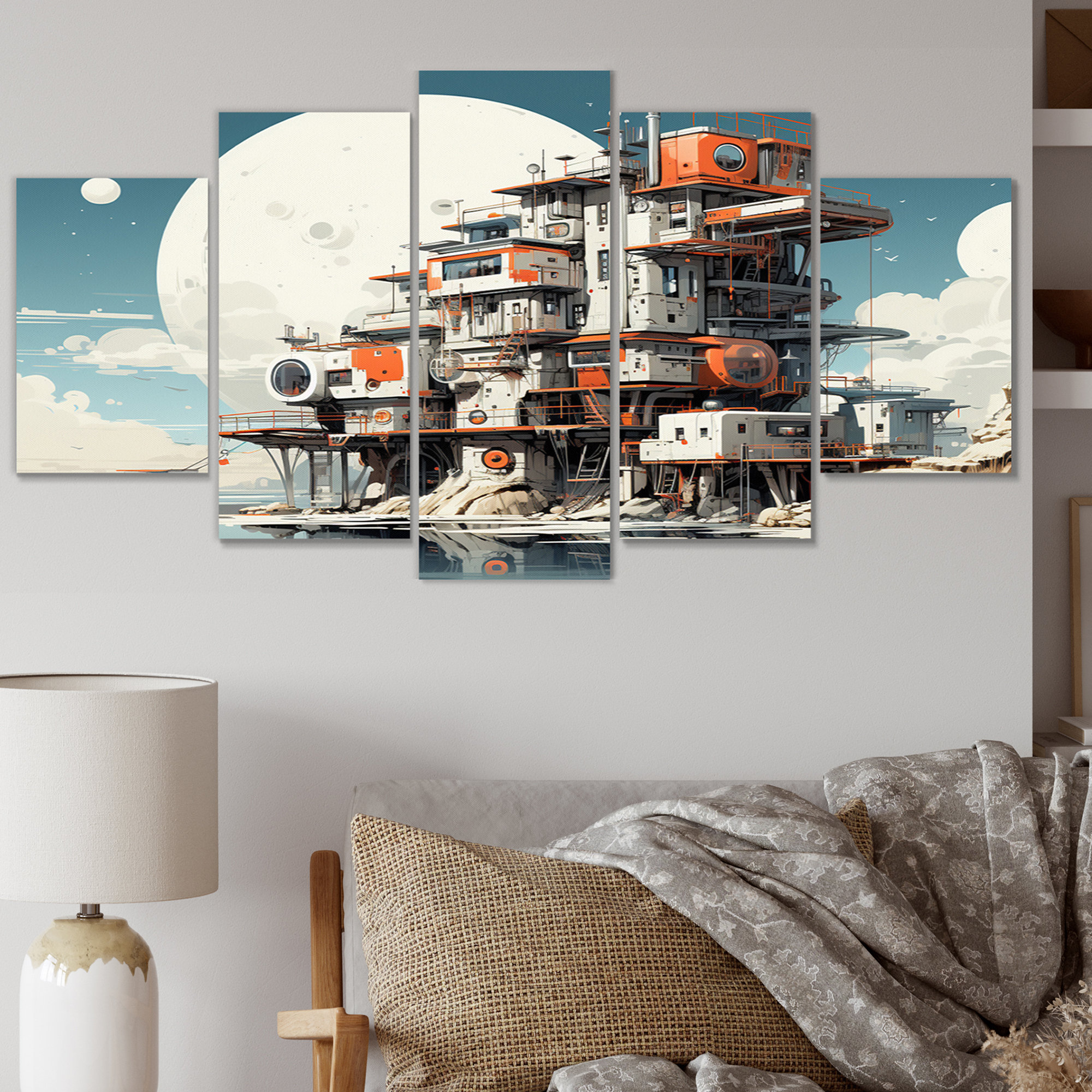 Design Art Fantasy Castle I - Castles Canvas Print - 5 Panels | Wayfair