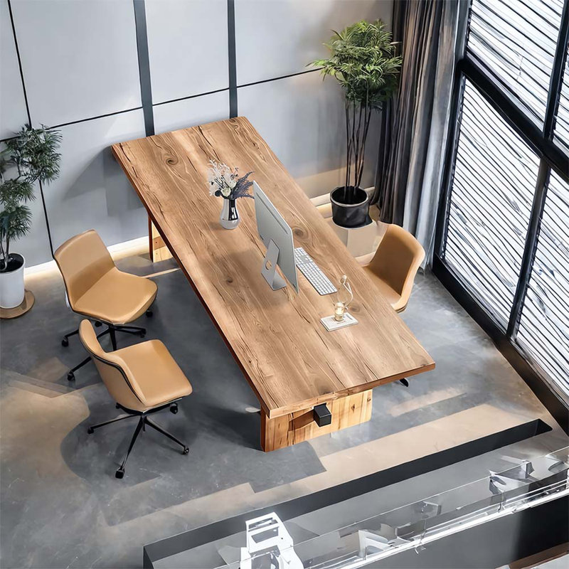 FineFurniture Rectangular solid wood executive desk | Wayfair