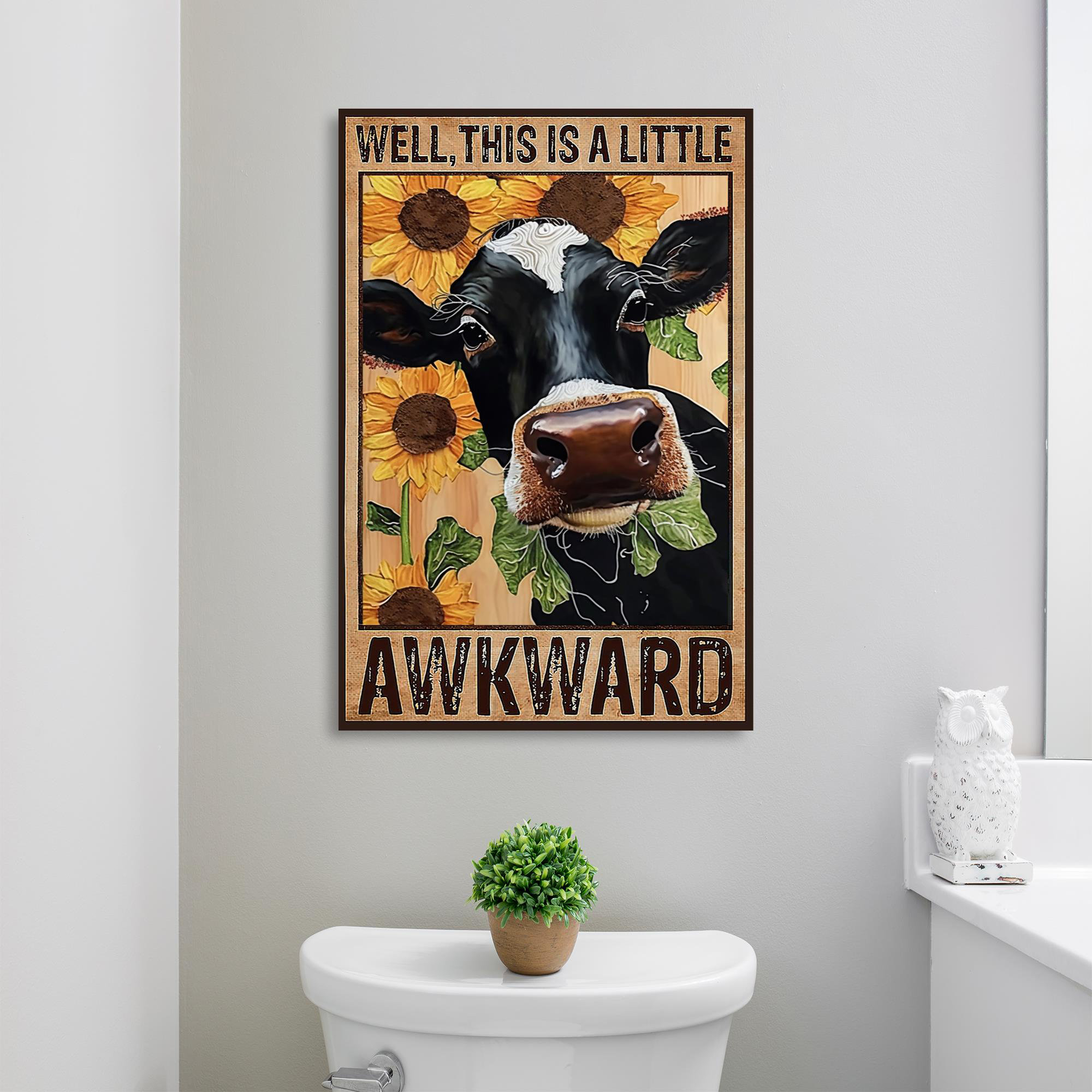 Trinx Cow This Is A Little Awkward On Canvas Graphic Art | Wayfair