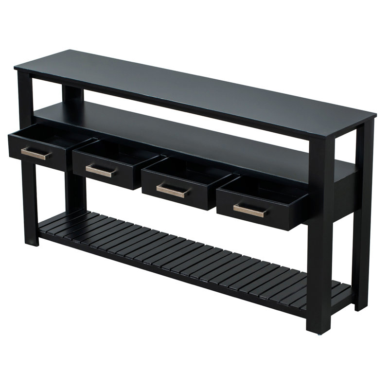 Hokku Designs Modern Console Table, Sofa Table With 4 Drawers And 2 ...