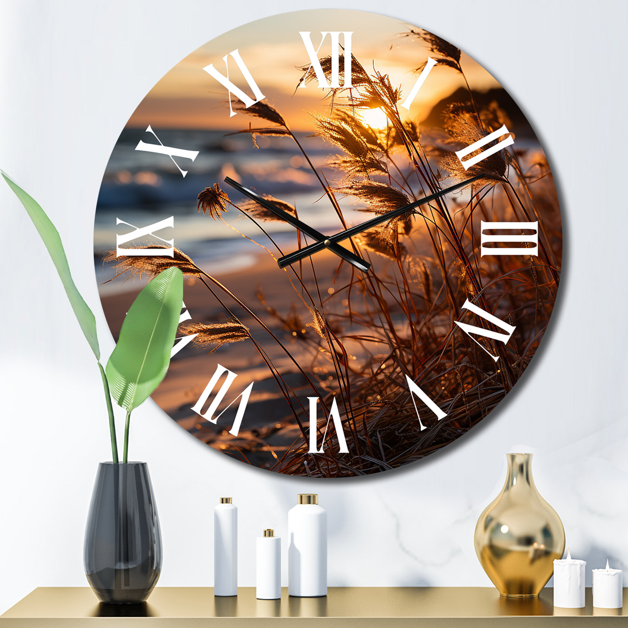 Design Art Beach Breeze At Sunrise IV Metal Wall Clock | Wayfair