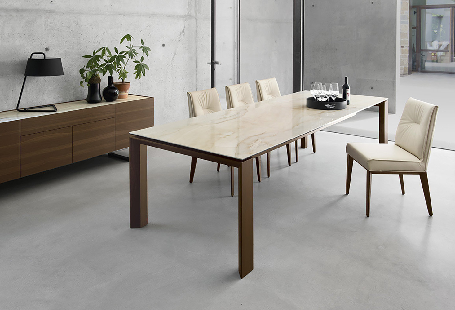 Calligaris Omnia Extendable Table with Rectangular Top and Wooden Legs ...