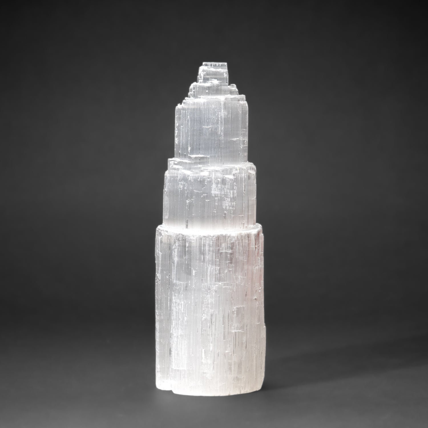 Astro Gallery of Gems Large Cats-Eye Selenite (10") Castle Tower From ...