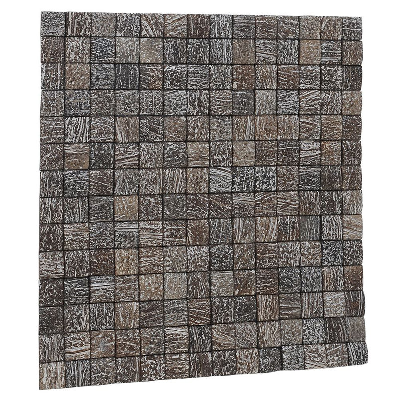 Ecotessa Kelapa Coconut Shell Mosaic Tile in Tumbled Limestone | Wayfair