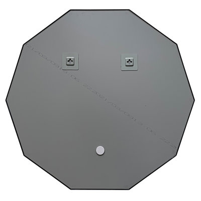 Orren Ellis Maique Reflection Contemporary Black Finish Decagon Framed ...