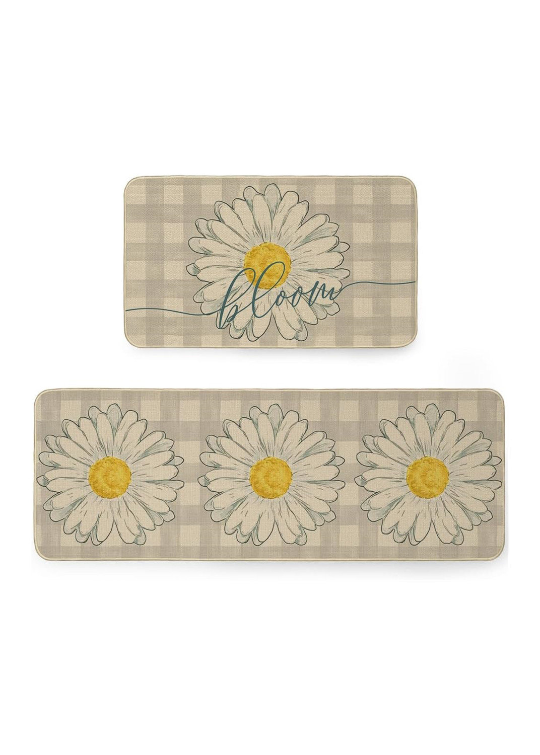 Lark Manor™ Flowers Daisy Spring Kitchen Mats Set Of 2, Summer Home ...