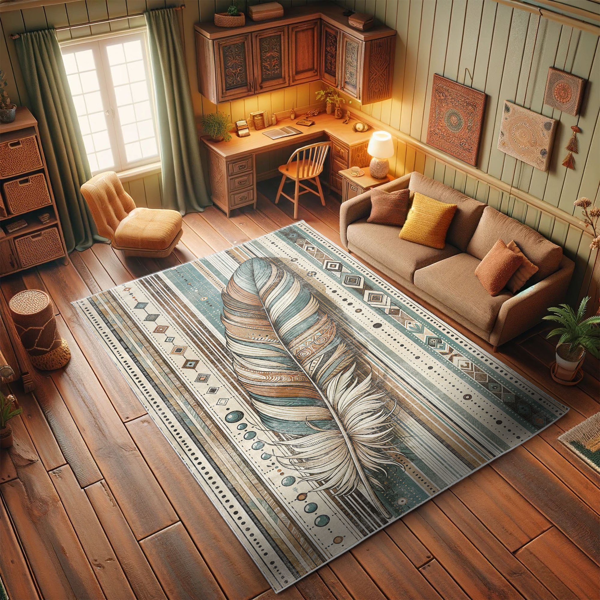 Ambesonne Bohemian High Density Long Fiber Poly Threads Decorative Area ...