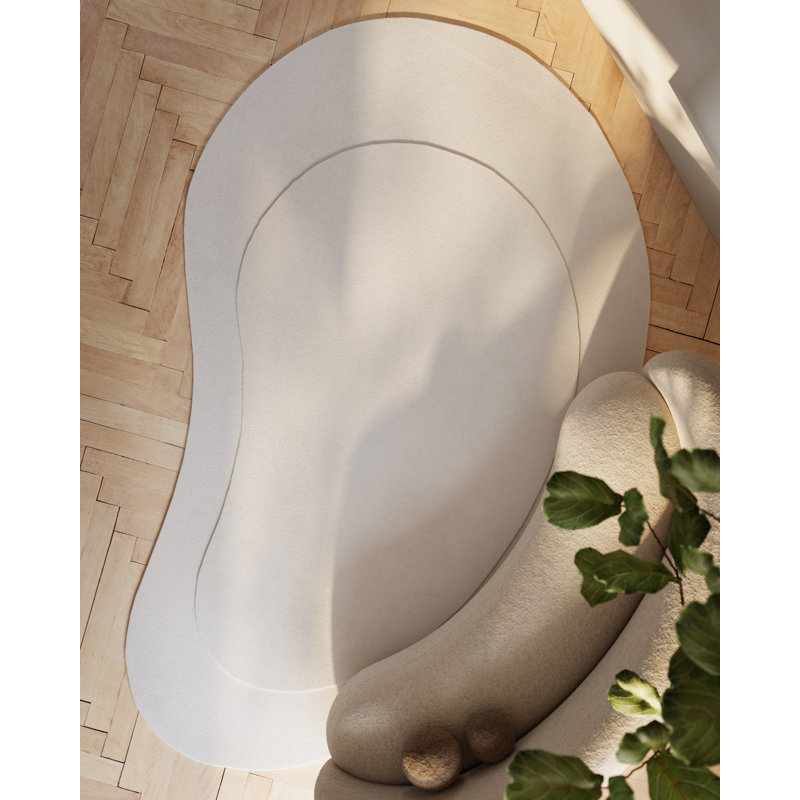 AllModern Jacquelyn Handmade Hand Tufted Wool Ivory Rug & Reviews | Wayfair