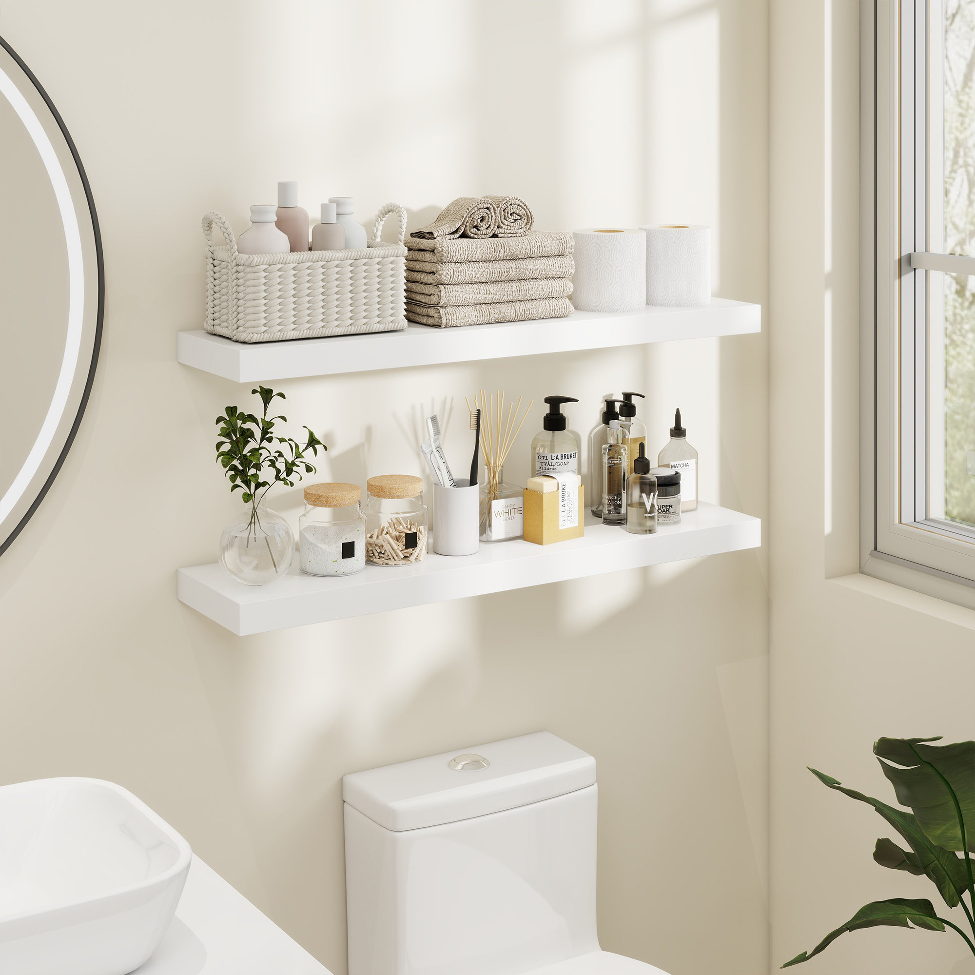 Latitude Run® 2 Piece Pine Floating Shelf & Reviews | Wayfair