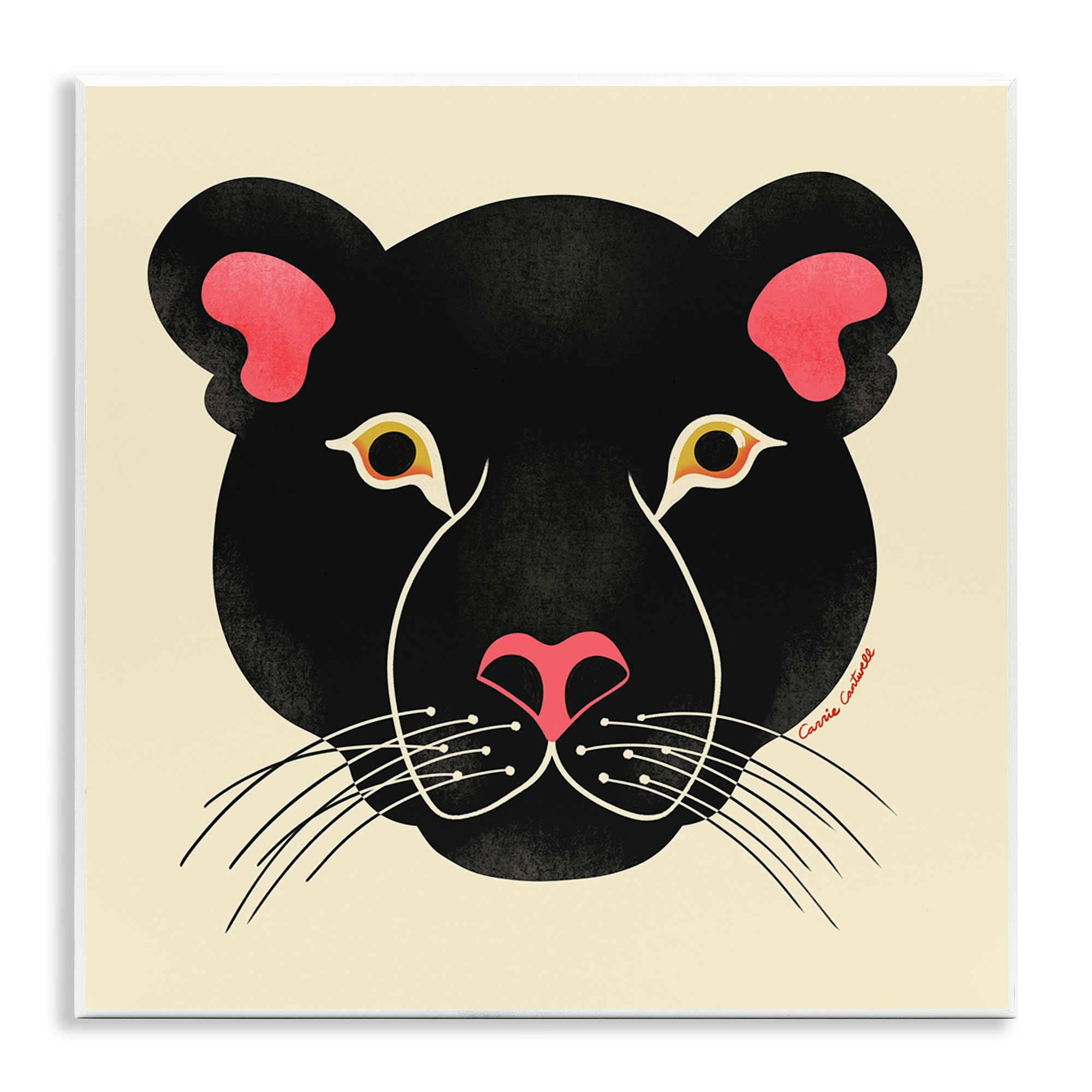 George Oliver Minimal Wild Panther Face Wall Plaque, design by Carrie ...
