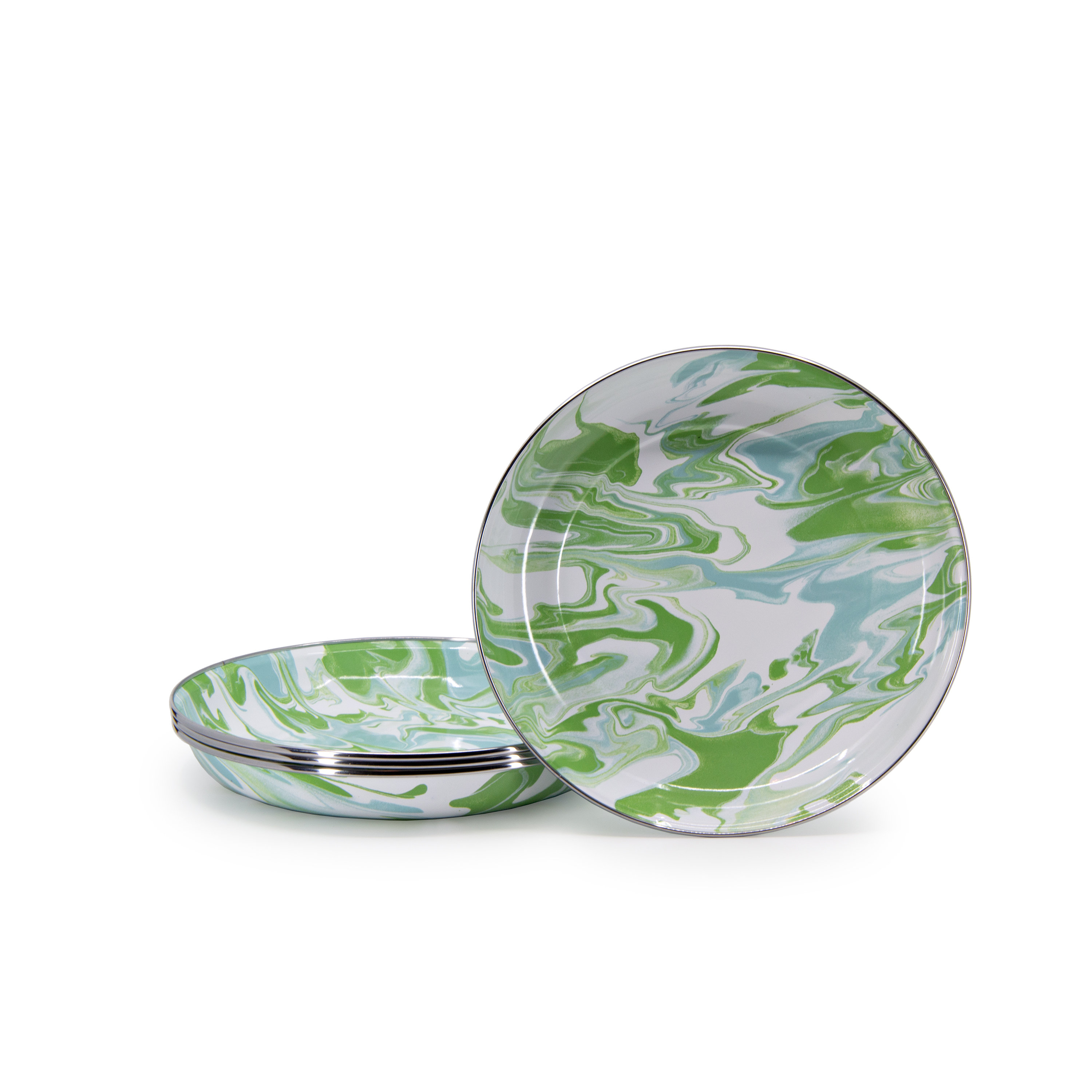Golden Rabbit Set of 4 Modern Monet Pasta Plates | Wayfair