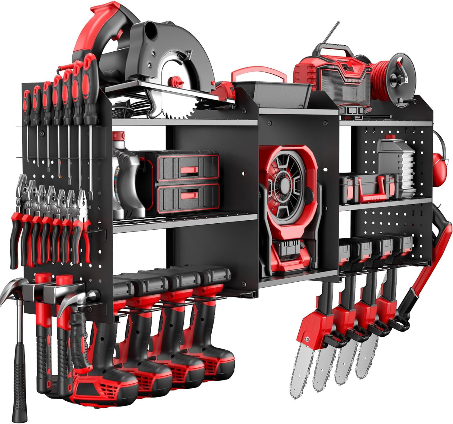 GO APPLIANCE CENTRAL, LLC Power Tool Organizer Wall Mount, 8 Drill Tool ...