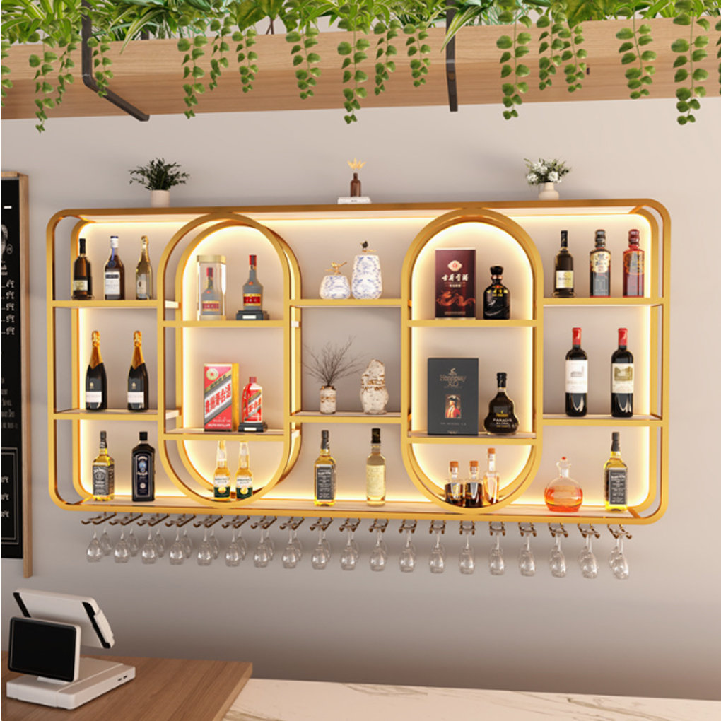 L Wall-hanging Wine Rhythm Creative round corner wall mounted wine rack ...