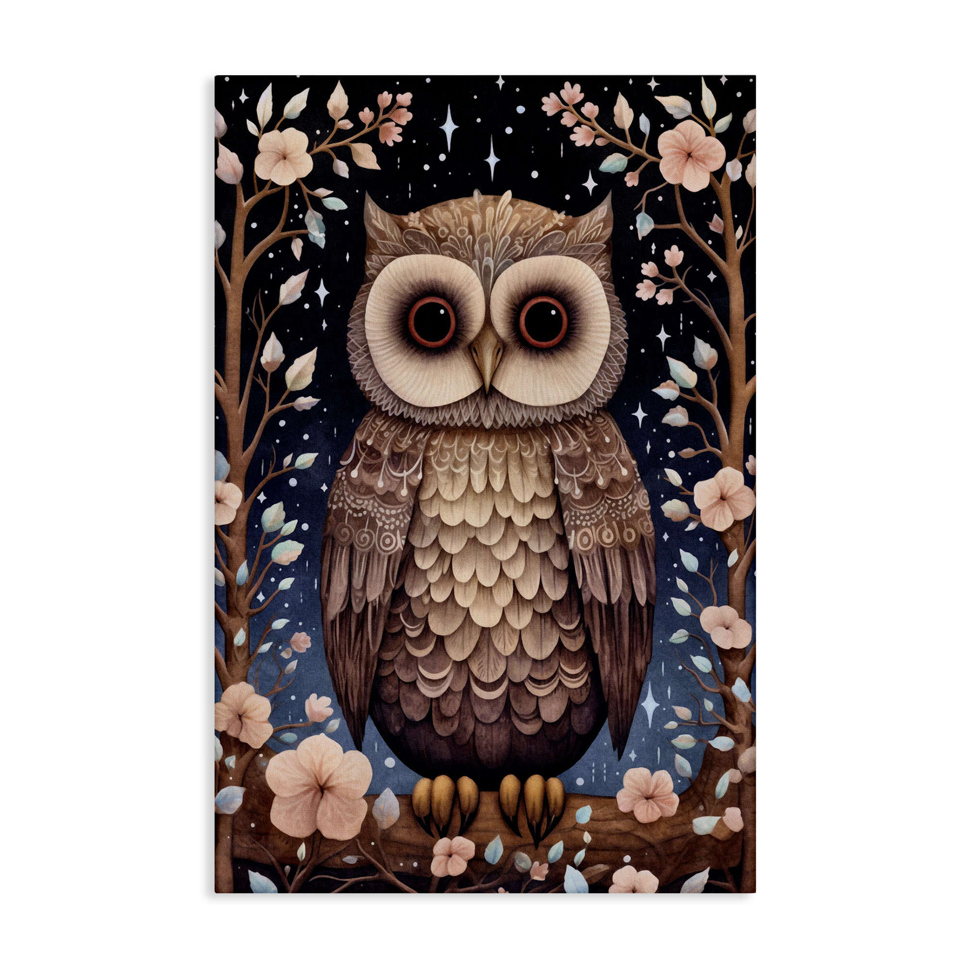 Millwood Pines Woodland Pattern Owl Canvas Wall Art by The Dutch Lady ...