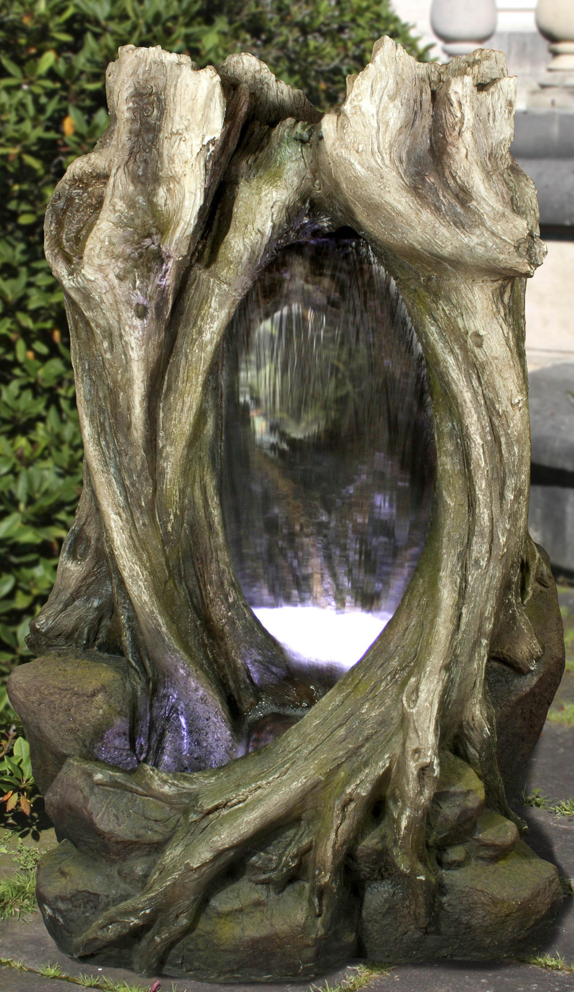 Hi-Line Gift Ltd. Resin Tree Trunk Fountain with LED Light | Wayfair