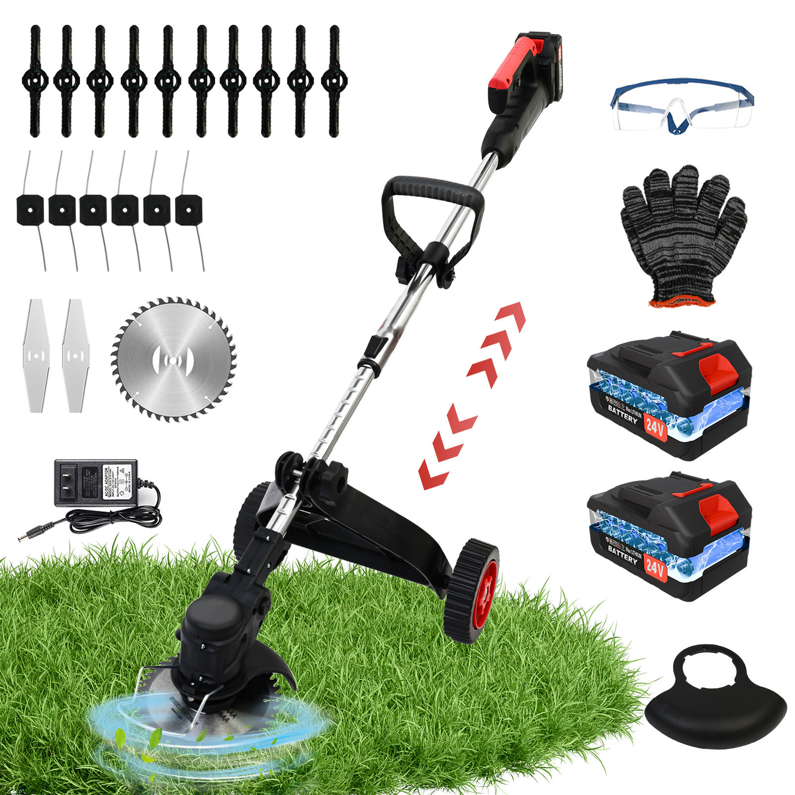 BAOKALER Electric Cordless Weed Eater, Grass Trimmer, Weed Wacker with ...