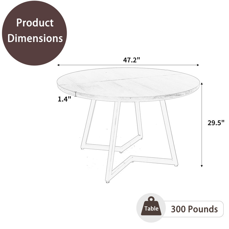 round dining table for 2 dimensions