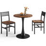17 Stories 3-Piece Round Dining Table Set, Industrial Style Small ...