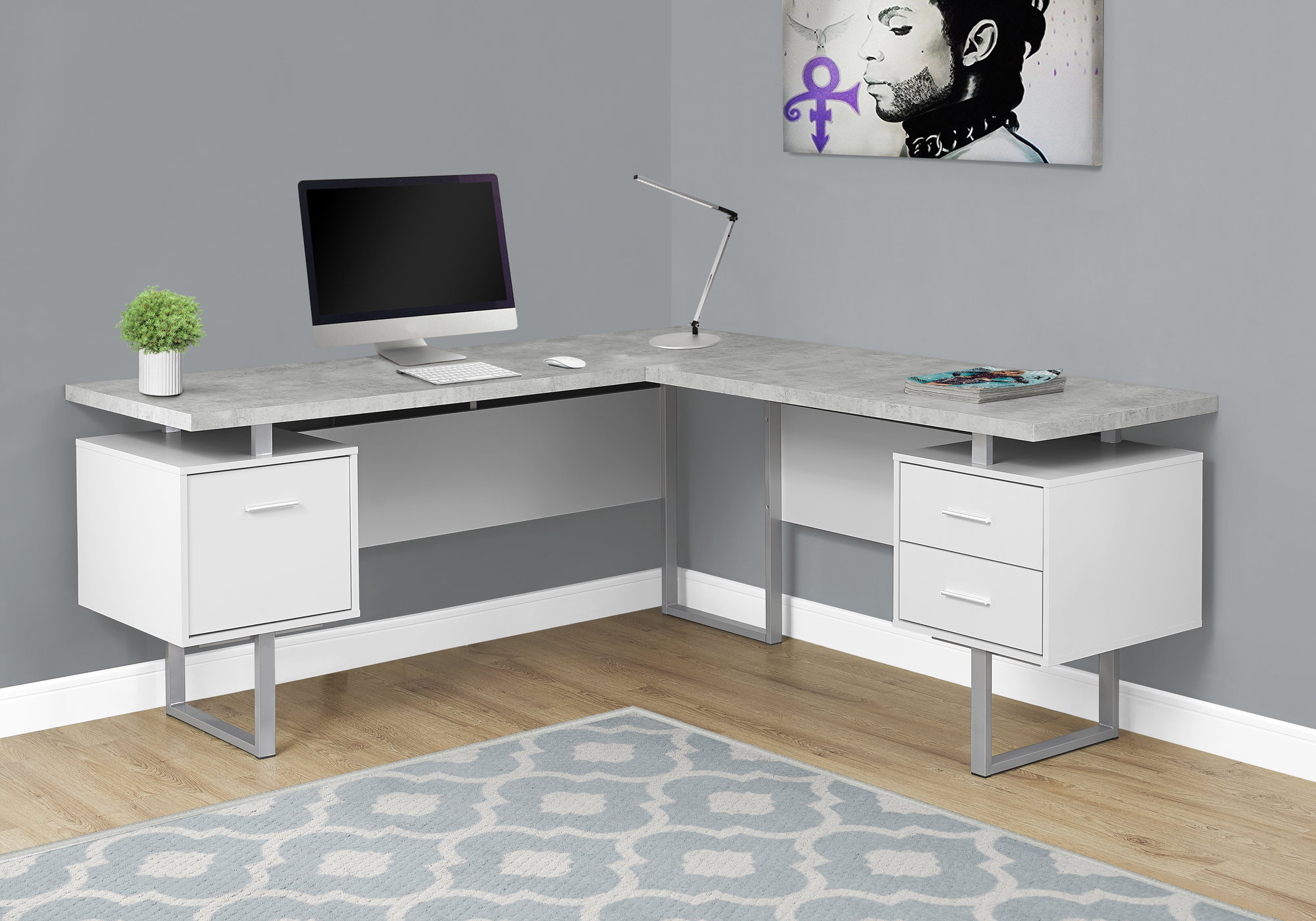 Upper Square™ Computer Desk, Home Office, Corner, Storage Drawers, 70"L ...
