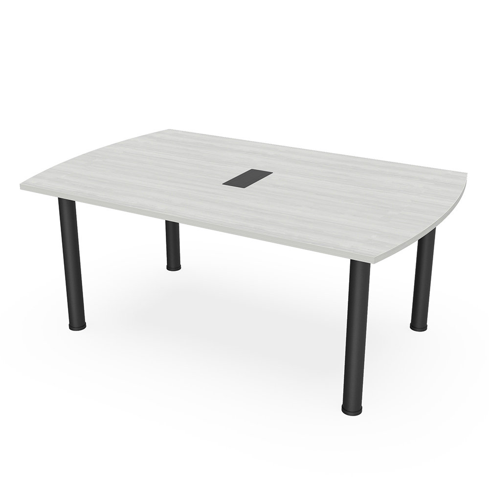 Inbox Zero 6Ft Powered Arc Rectangle Conference Room Table w Matte ...