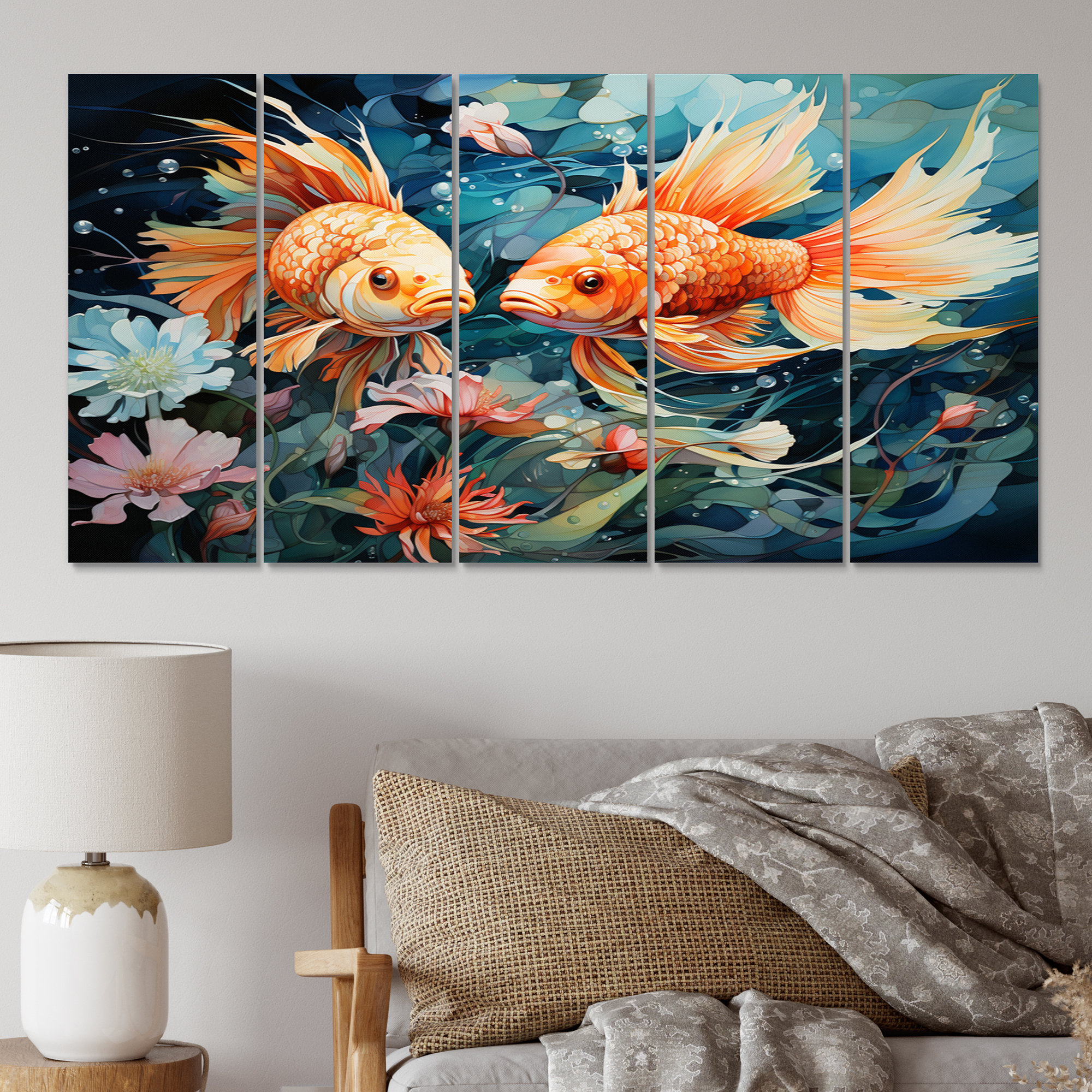 Bay Isle Home™ Fishing Whimsical Waters I - Animals Wall Art Print - 5 ...