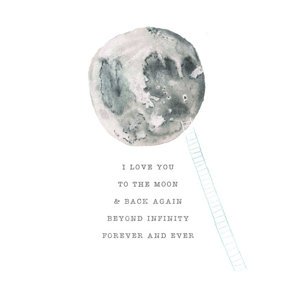 Trinx Whimsical Moon Typography On Canvas Print | Wayfair