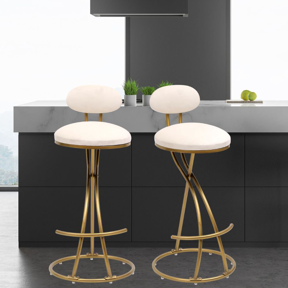 Latitude Run® Andreco Upholstered 27.95'' Counter Stool with Metal ...