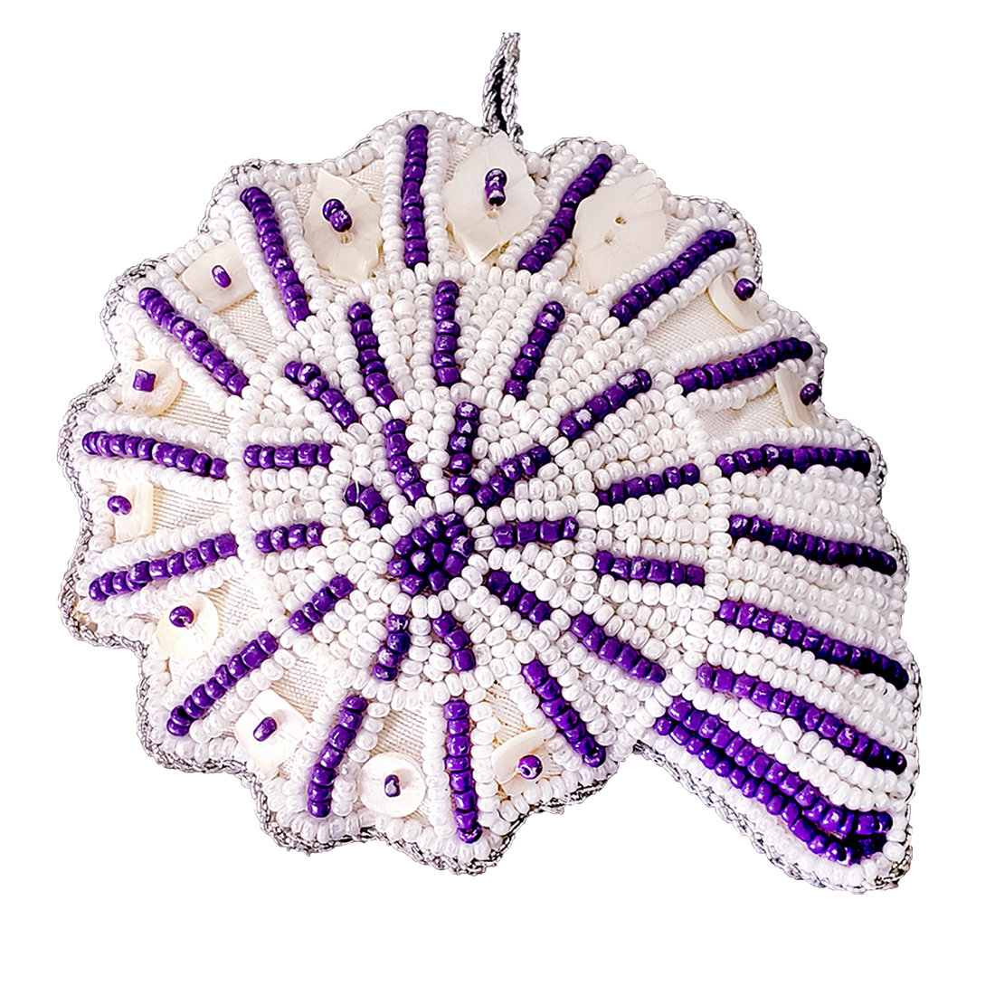 The Holiday Aisle® 6 Nautilus Purple Mother Of Pearl & Beads Ornaments ...