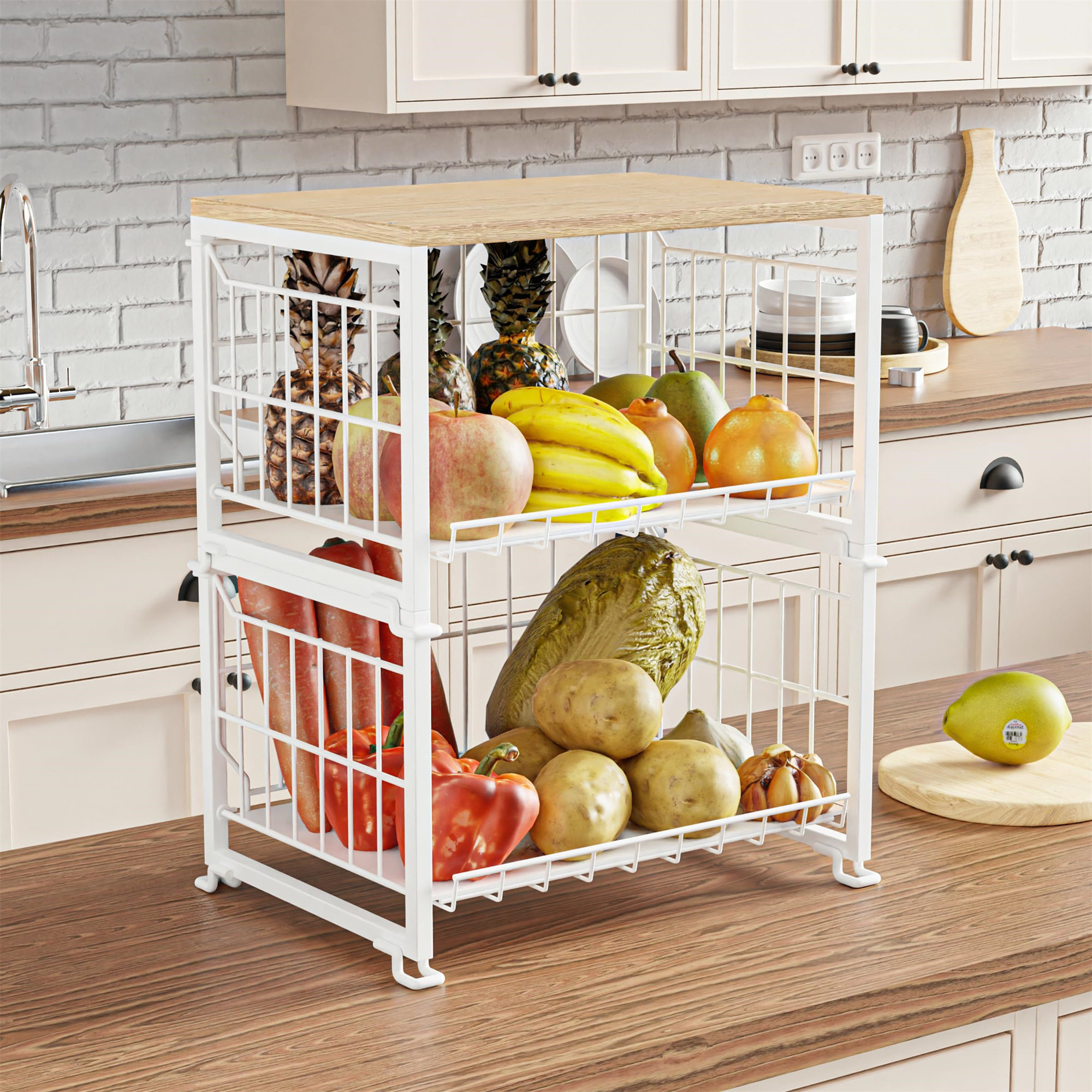 Belfry Kitchen Veg Rack Countertop,Vegetable Baskets For Kitchen ...