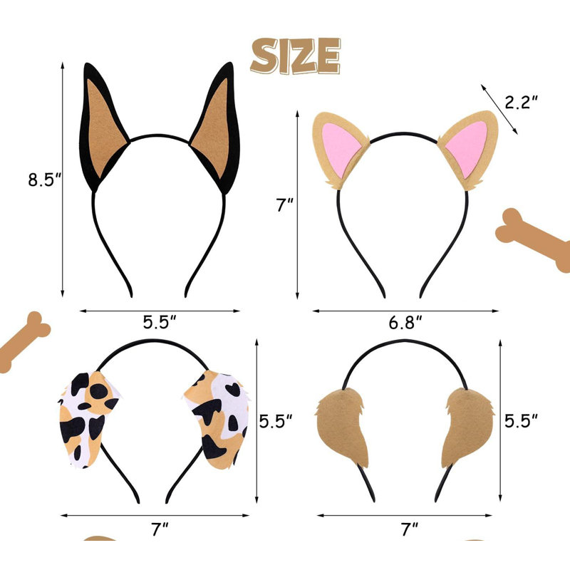 VOMGEB1 15 Pcs Puppy Dog Ear Headbands for Pet Birthday & New Year ...