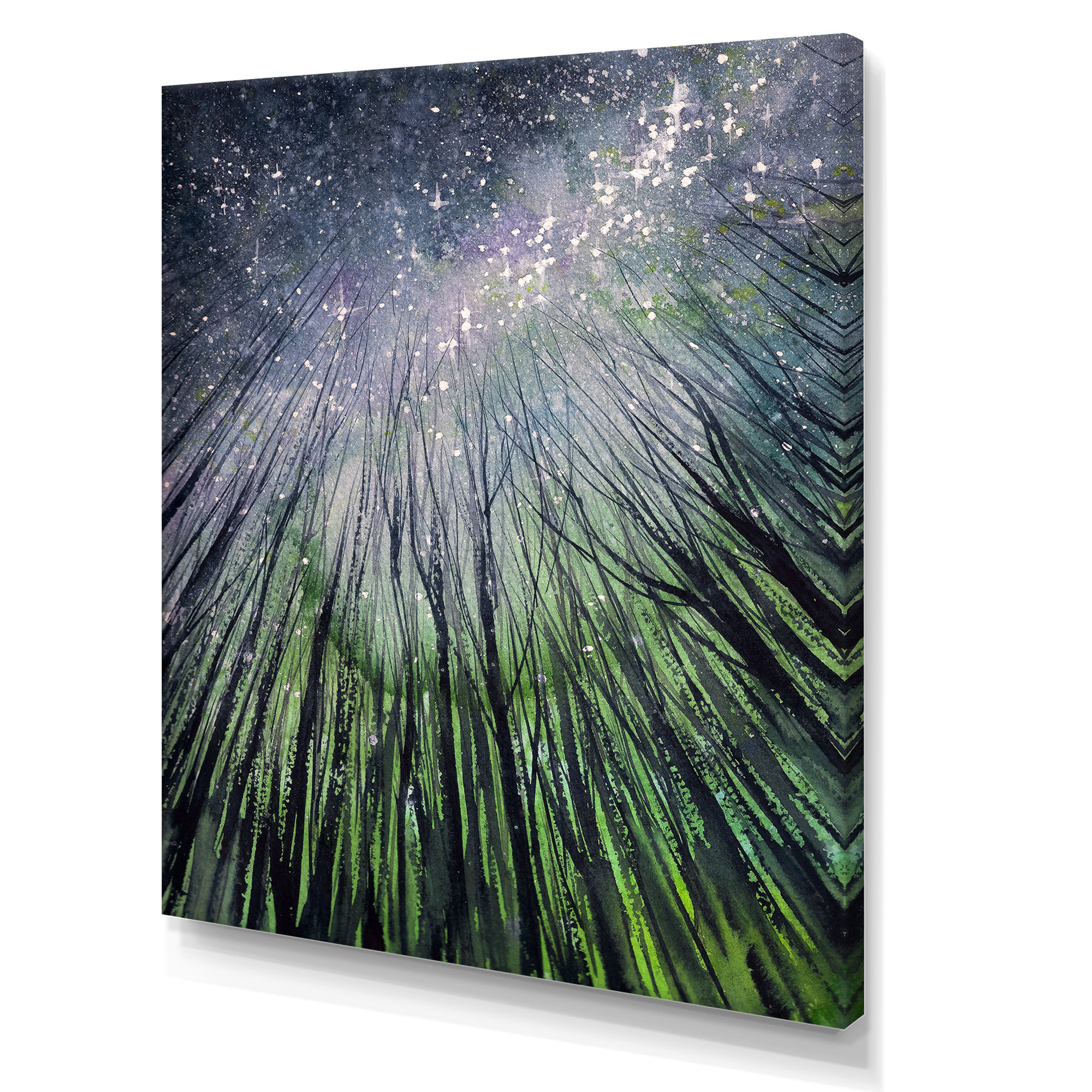 Millwood Pines Galaxy Forest Trees - Traditional Canvas Artwork ...