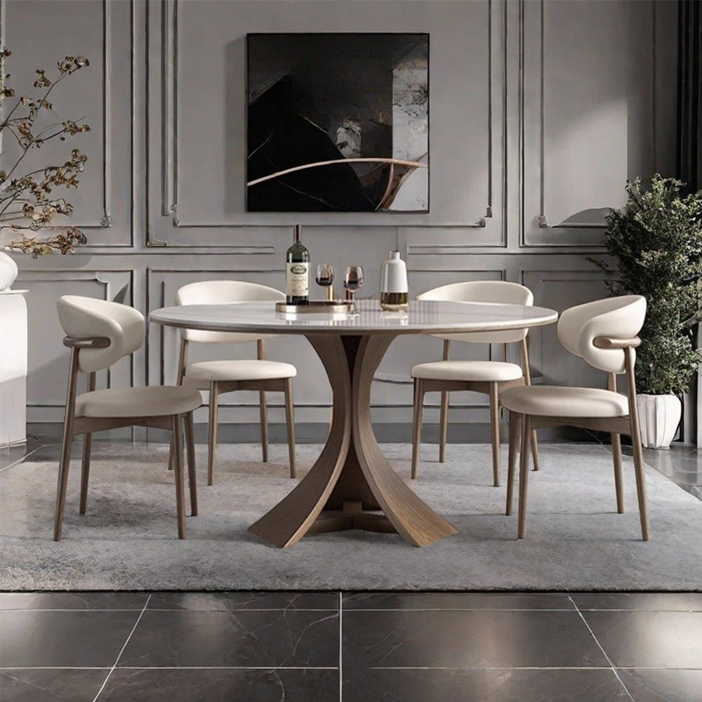 Pakloer European minimalist round dining table set - Wayfair Canada