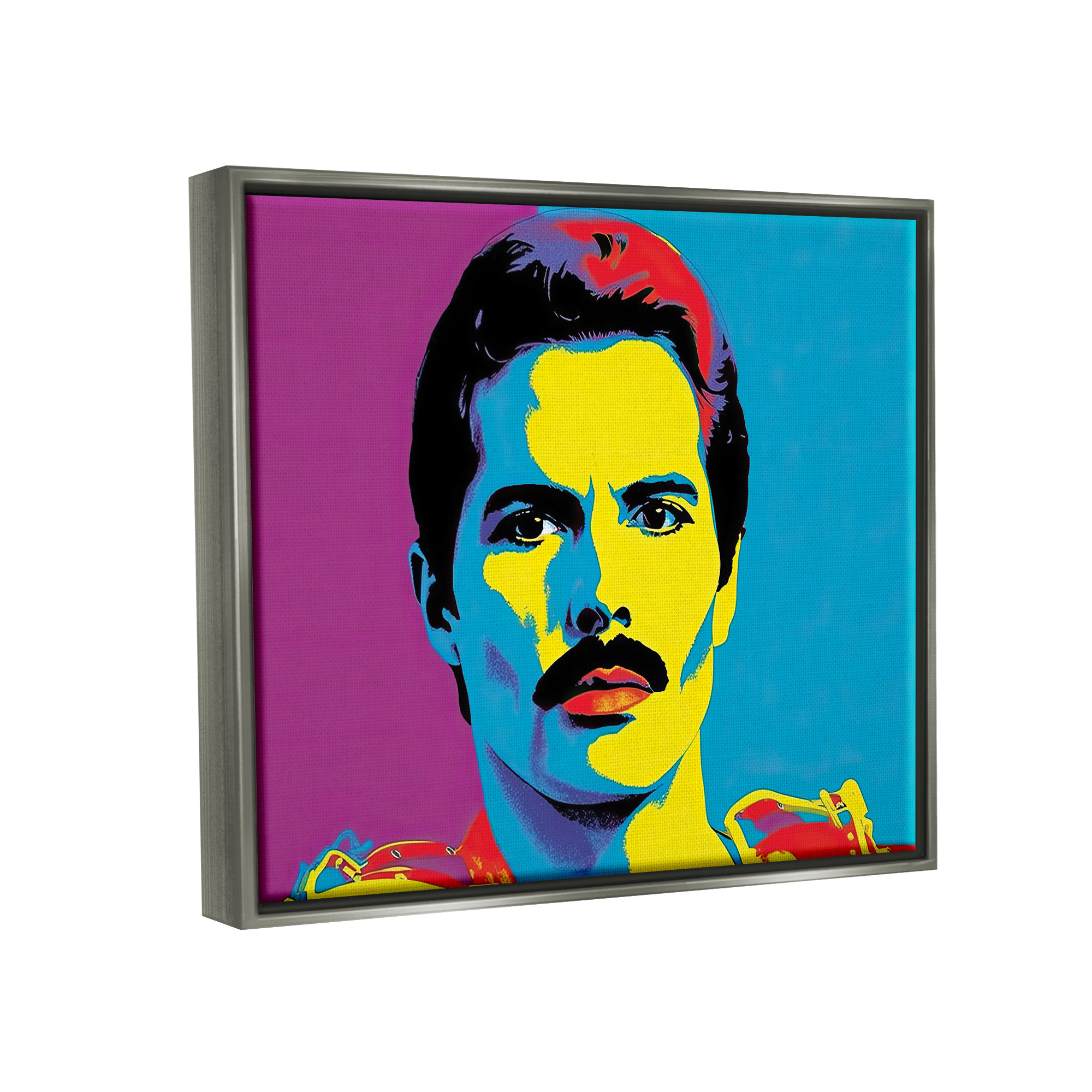 Latitude Run®® Freddie Mercury Pop Style Framed Floater Canvas Wall Art ...