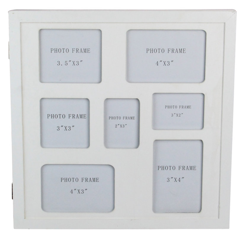 Latitude Run® 12" White Seven Slot Collage Picture Frame with Hidden ...