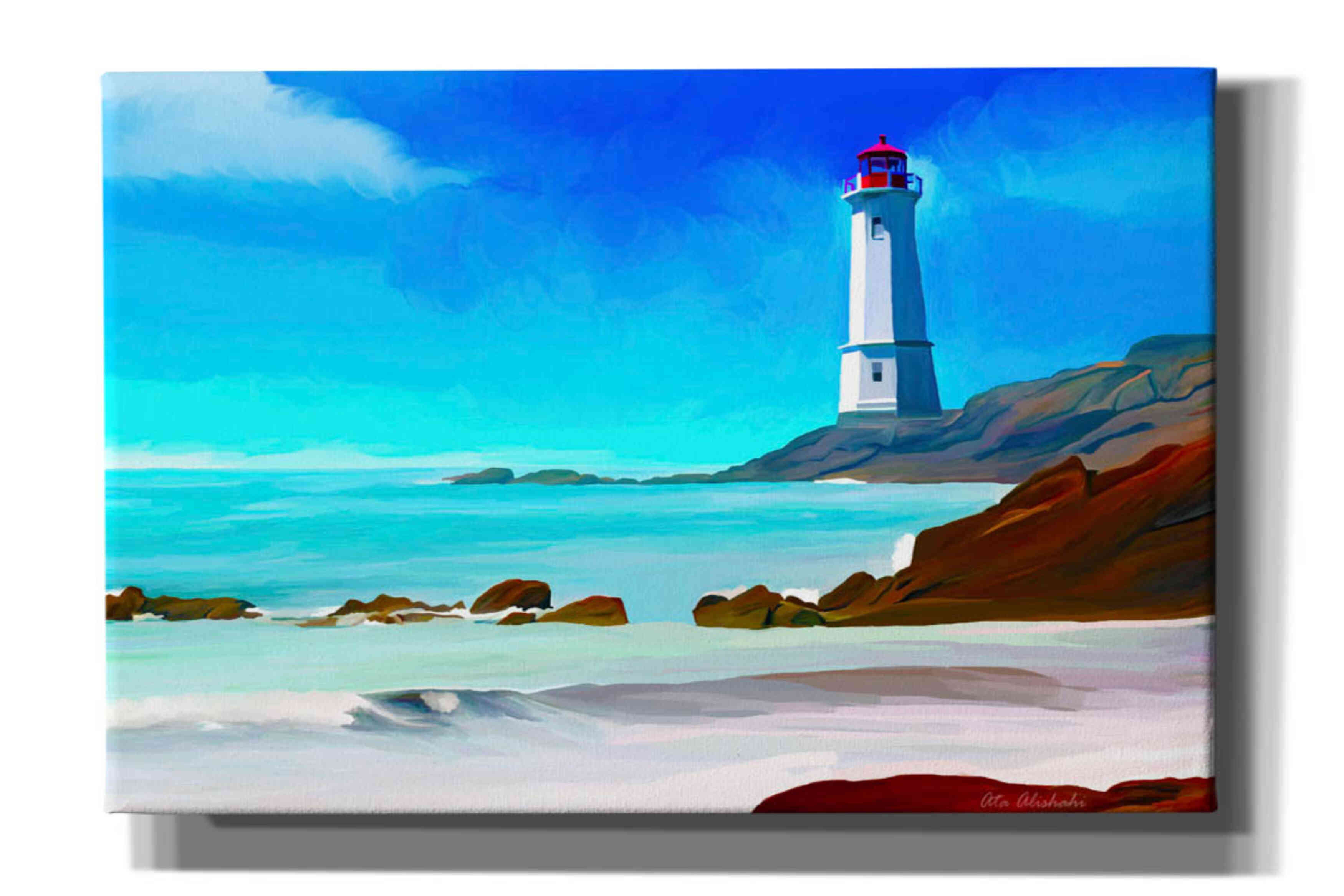 Breakwater Bay Epic Graffiti 'White Lighthouse' By Ata Alishahi, White ...