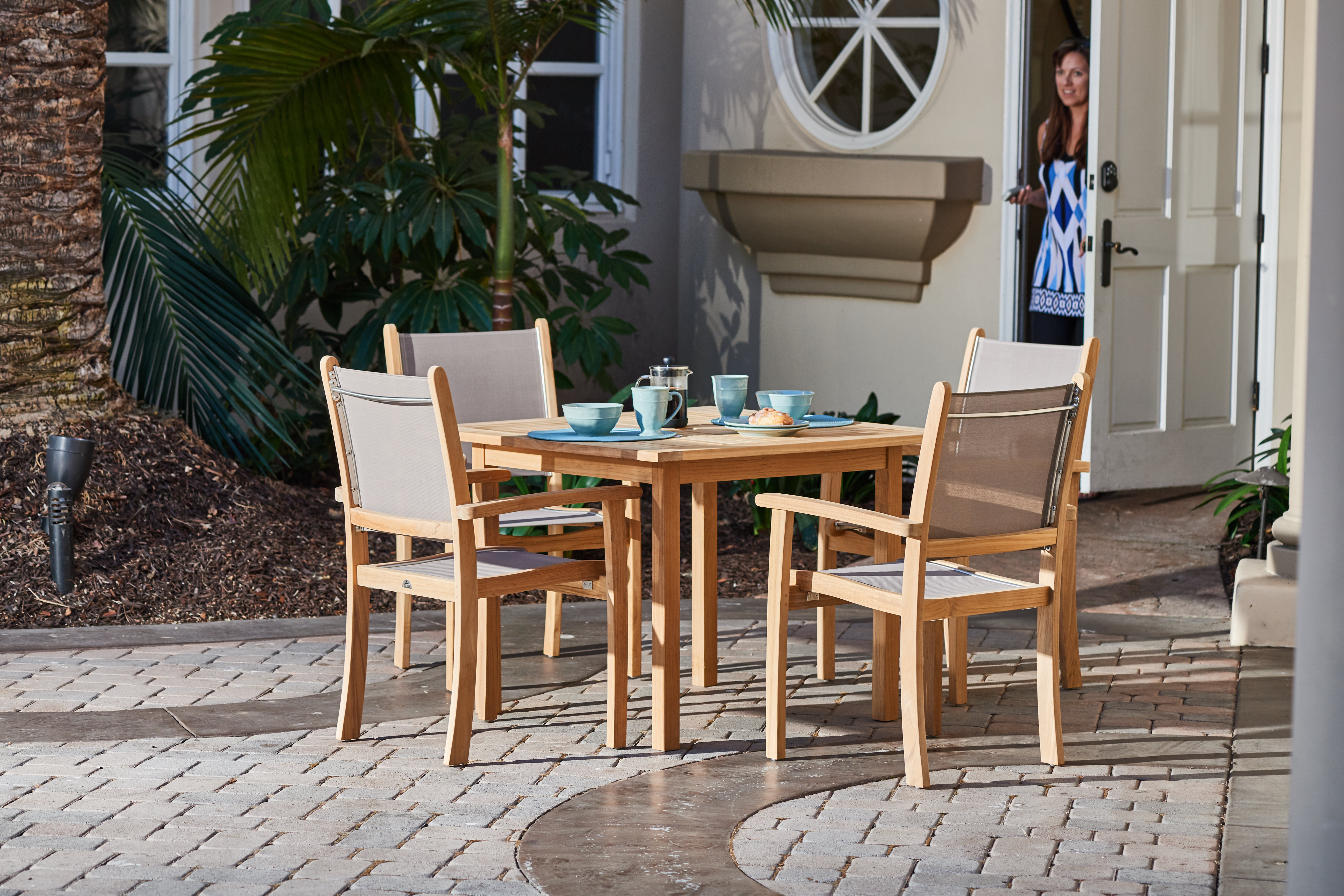 Red Barrel Studio® Alim Square 4 - Person 40" Long Teak Dining Set ...