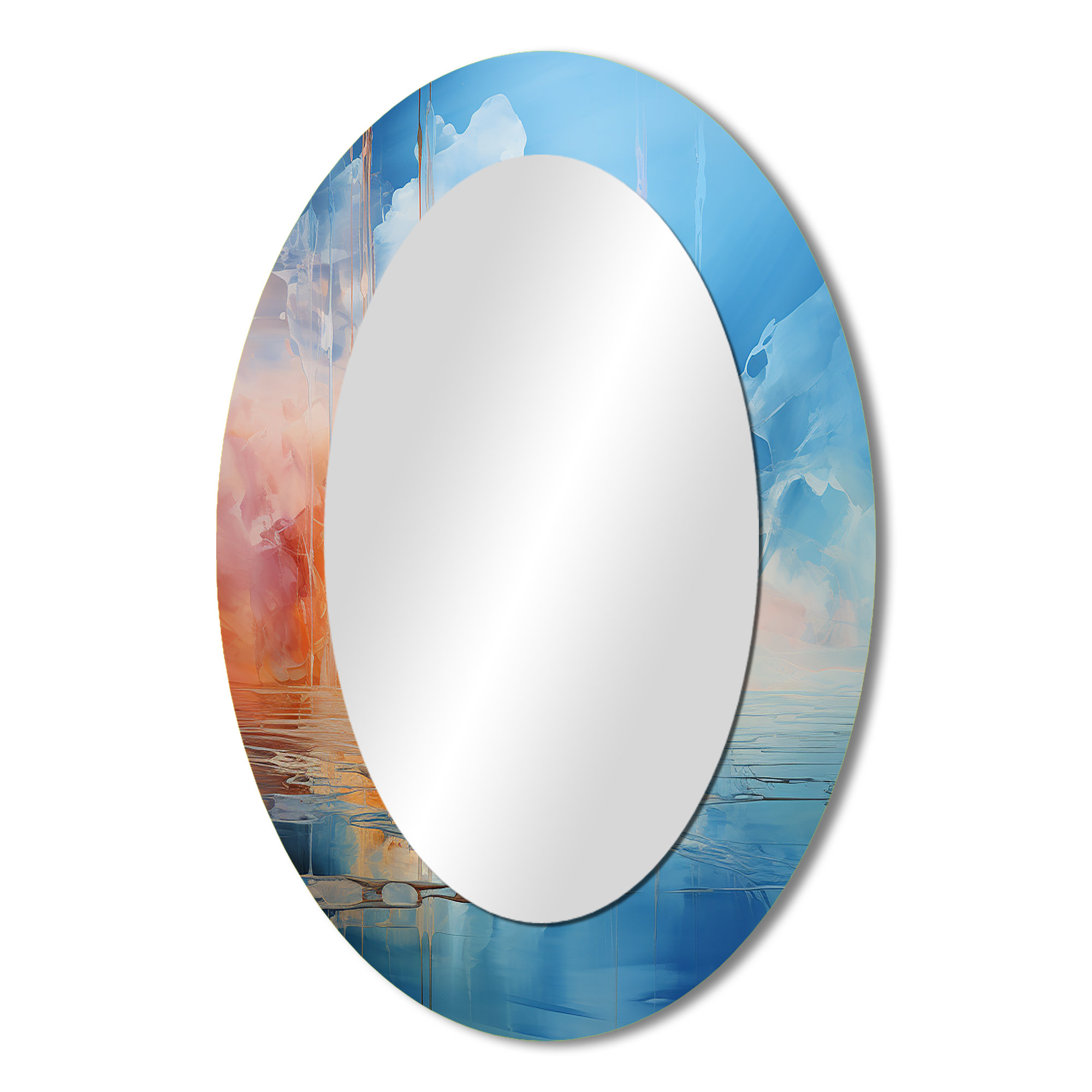 Dakota Fields Clouds Skys Canvas I - Landscapes Oval Decorative Mirror On Metal | Wayfair