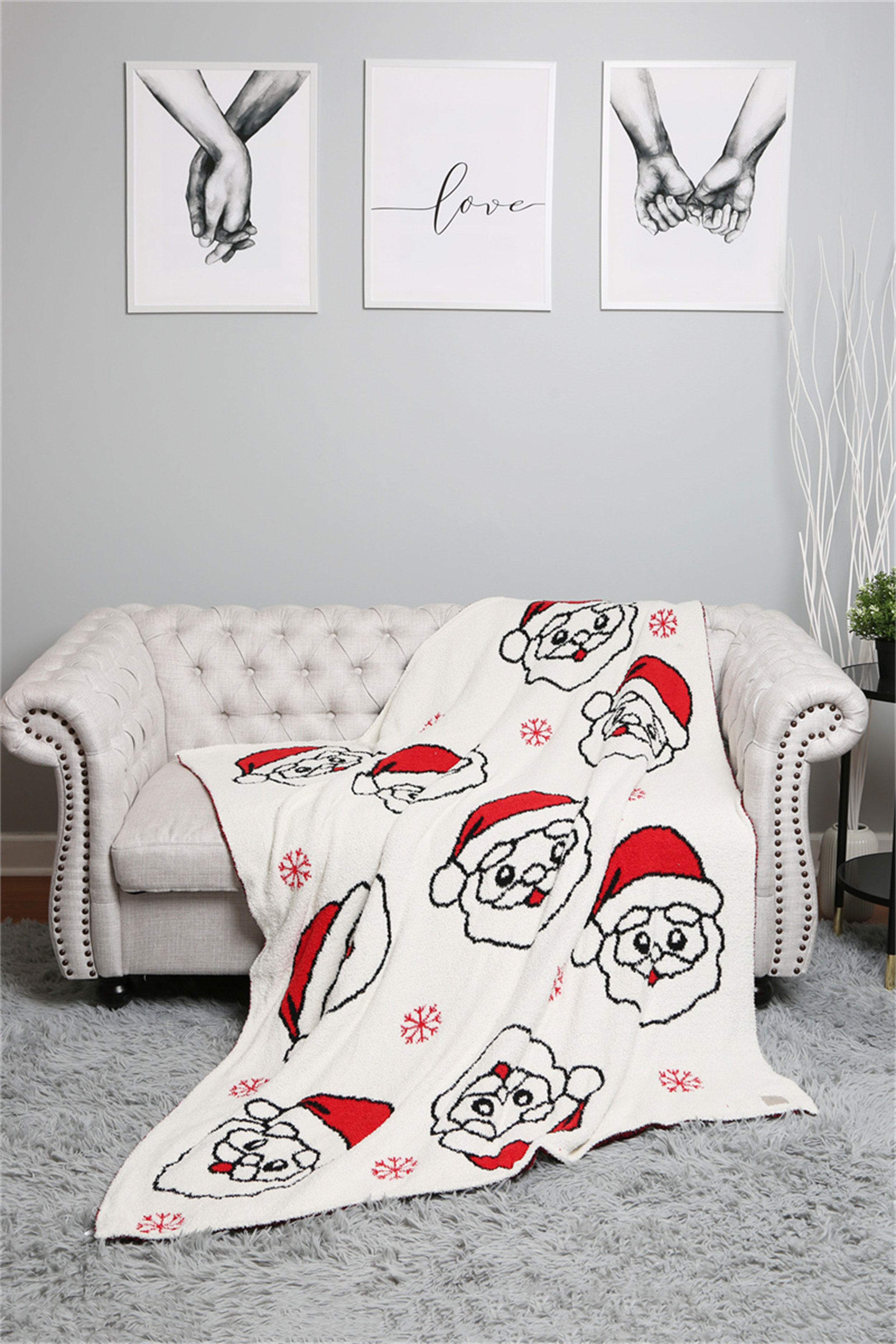 COMFYLUXE X-Mas Pattern Luxury Soft Throw Blanket - SANTA | Wayfair