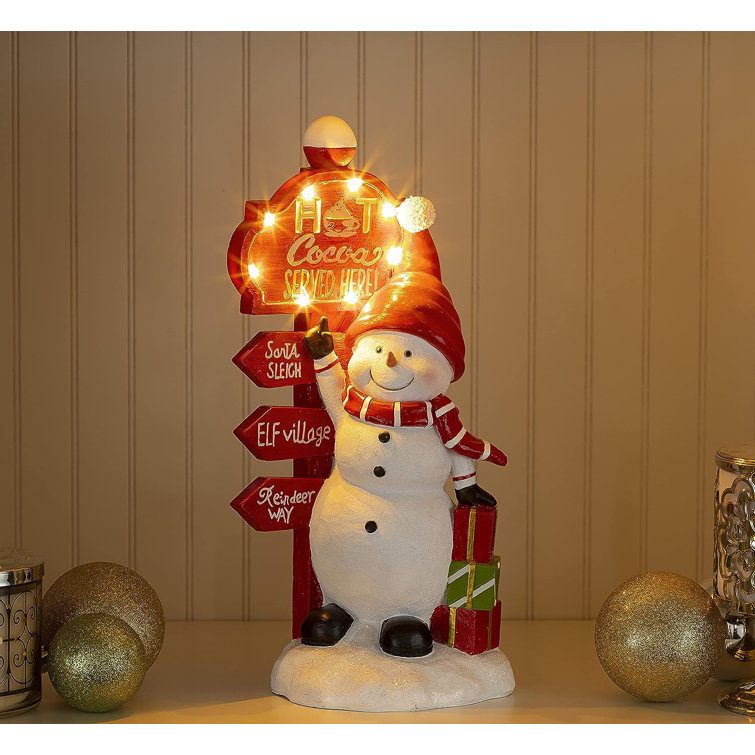 The Holiday Aisle® Christmas Snowman Decor With Hot Cocoa Signpost ...