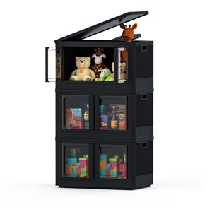 Ebern Designs Dimingo 19Gal Foldable Plastic Storage Bins with Lids and ...