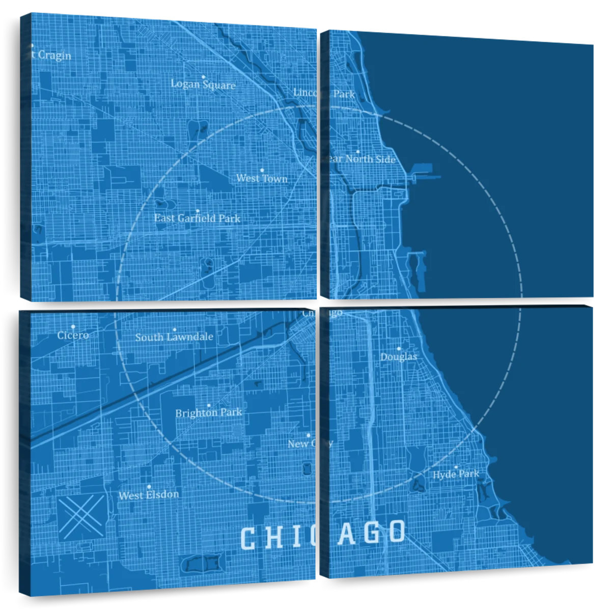 Elephant Stock Blue Chicago Map | Wayfair