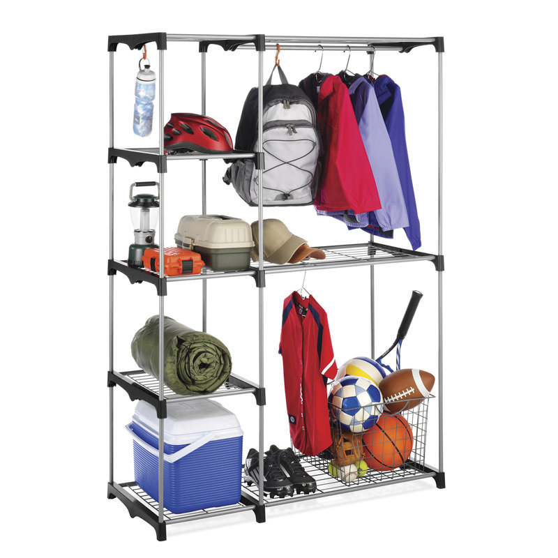 Rebrilliant Nakoda 45" Fabric/Metal Closet System | Wayfair