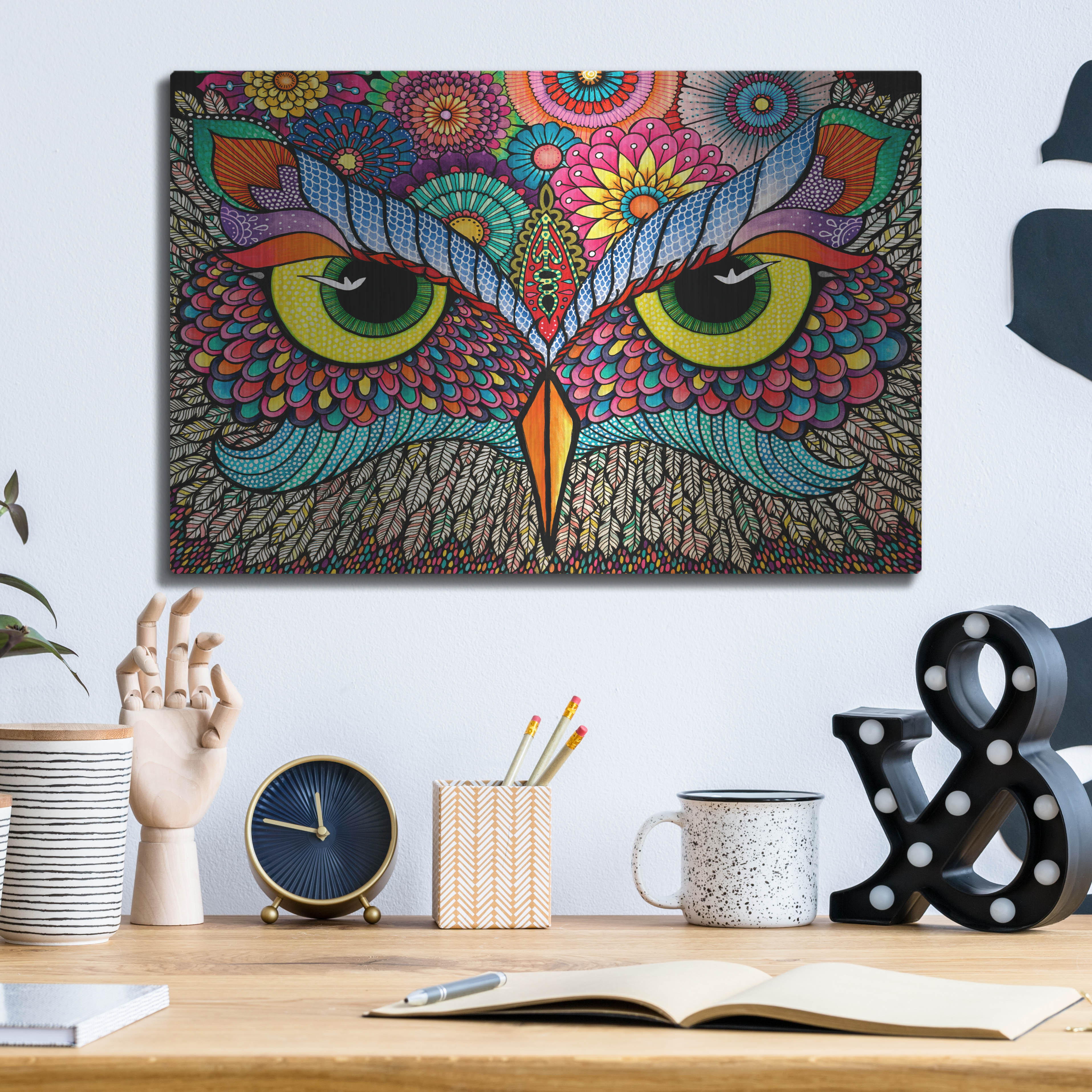 abstract owl face
