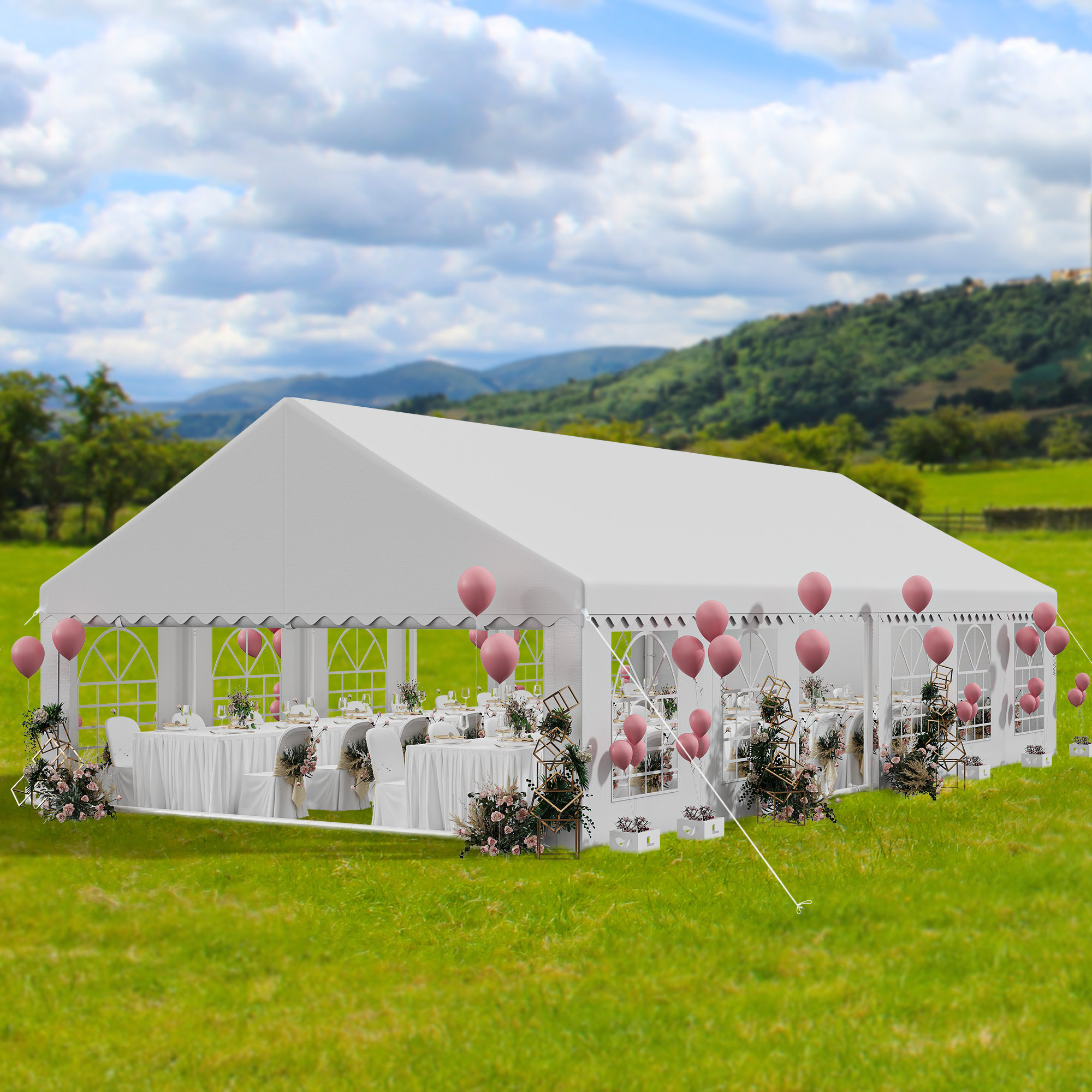 Cobizi Steel Canopy Party Tent Heavy Duty Wedding Tent & Reviews | Wayfair