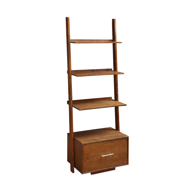 Hokku Designs Carbin 69'' H x 24.75'' W Solid Wood Ladder Bookcase ...