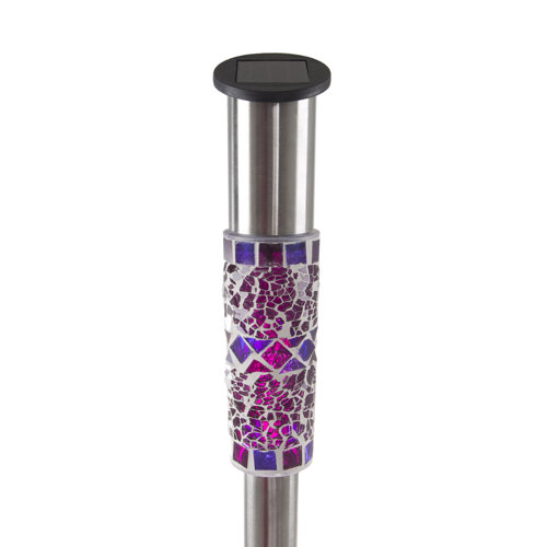 Pure Garden Mosaic Column Solar Powered LED Pathway Light Pack ...