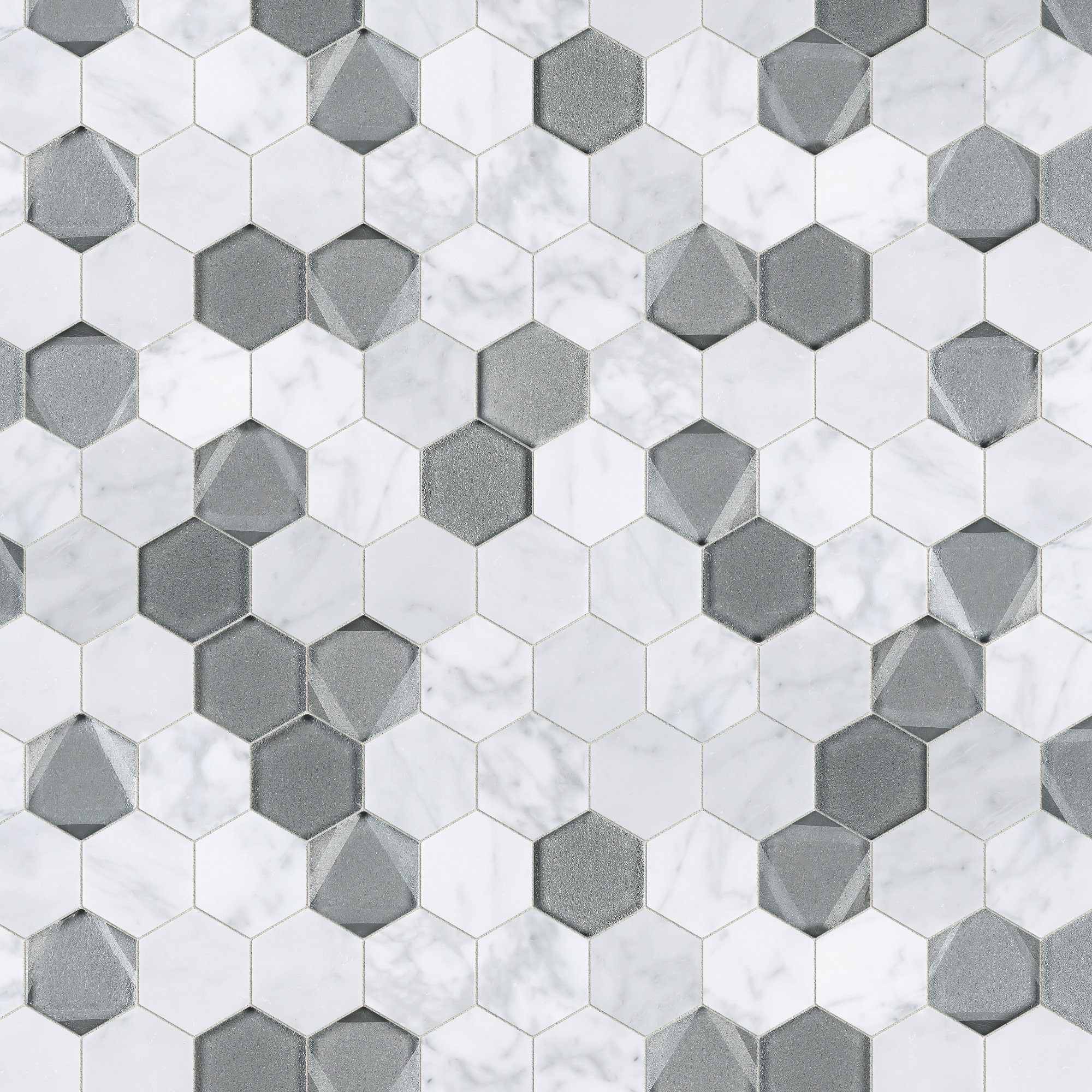 Supreme Tile Phantom 2" x 2" Honeycomb Marble Look Mosaic Wall Tile ...