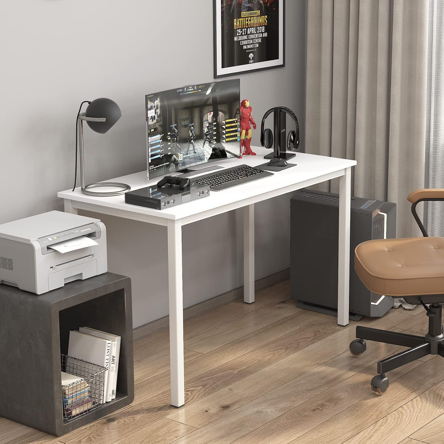 17 Stories Sturdy Computer Desk For Home Office And Gaming, Ergonomic ...